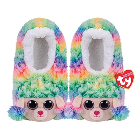 Ty | Shoes | Ty Beanie Boos Fashion Rainbow Poodle Slipper Socks | Poshmark